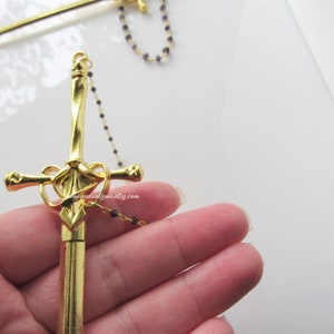 Gold Warrior Hair Pin - Gothic Sword, Dagger Hair Stick, Gemstone Hair ...