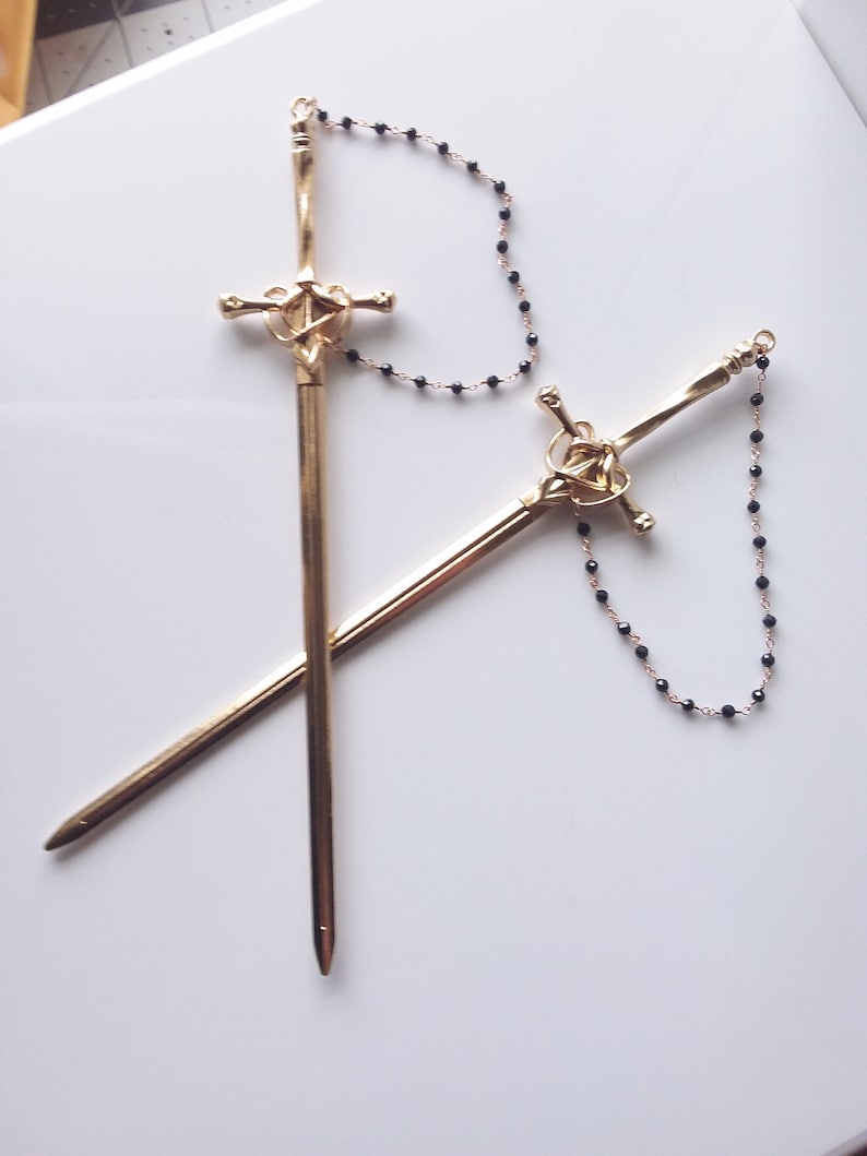 Gold Warrior Hair Pin Gothic Sword Dagger Hair Stick - Etsy