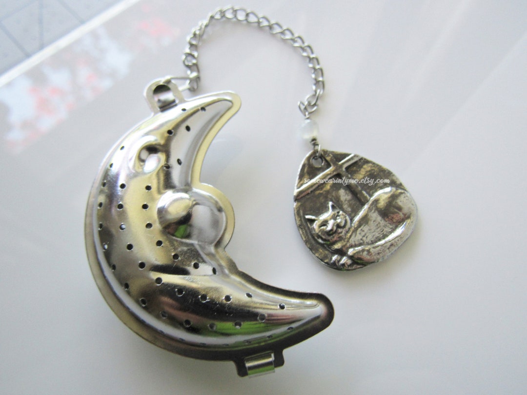 Cat Tea Infuser - Stainless Steel, Tea Ball Strainer, Celestial Moon ...