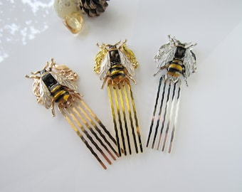 Vintage Style Bee Hair Comb in Bronze - Etsy