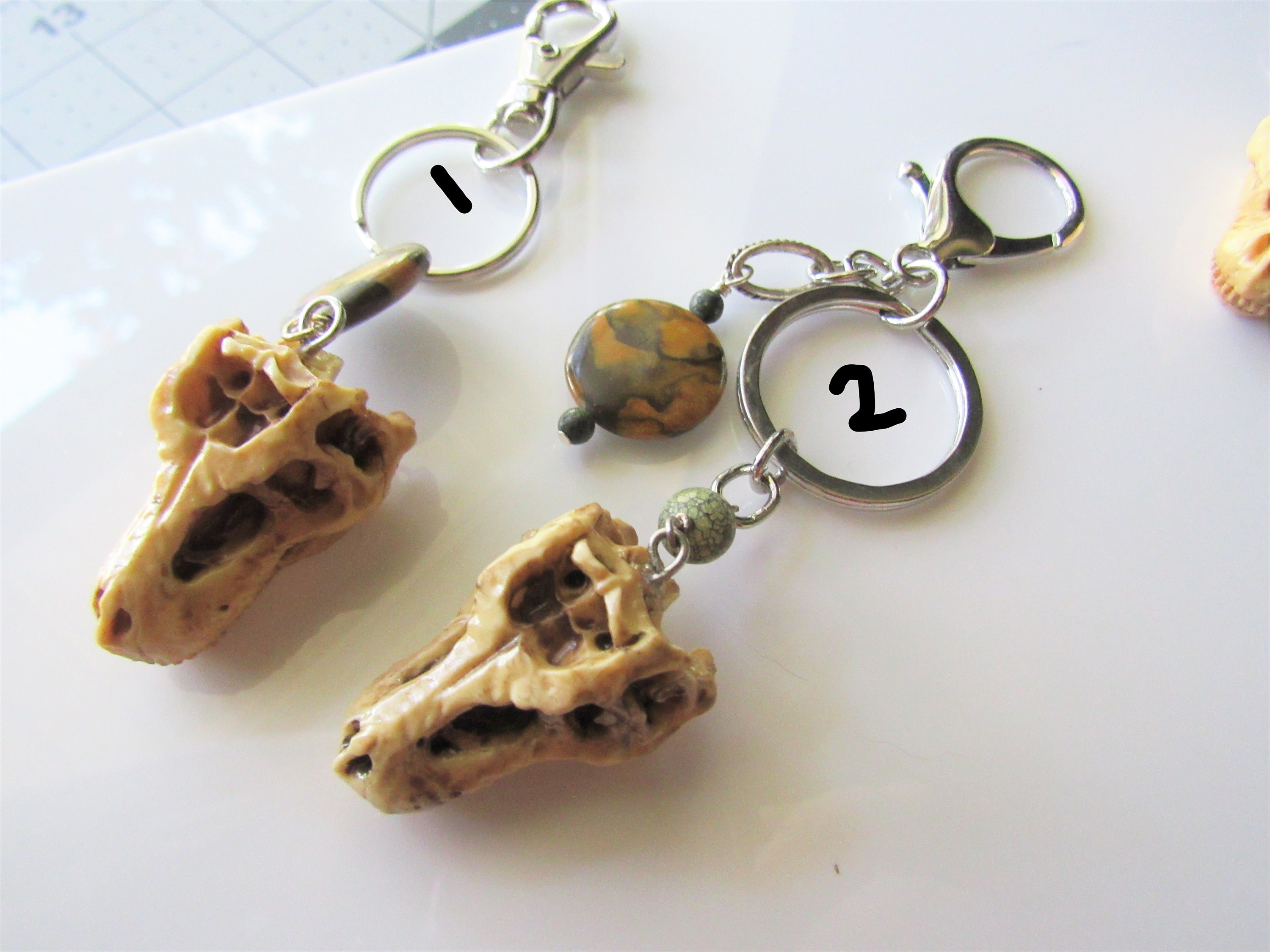 Dinosaur Key Chain Resin Keyring Gemstone Trex Gifts - Etsy UK
