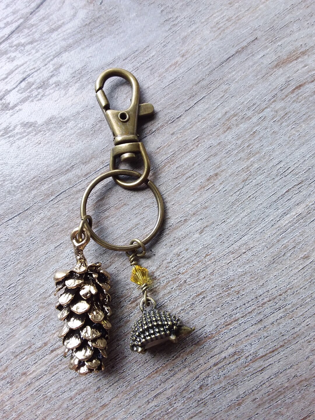 Pine Cone Key Chain Woodland Hedgehog, Accessories, Nature Keychain - Etsy