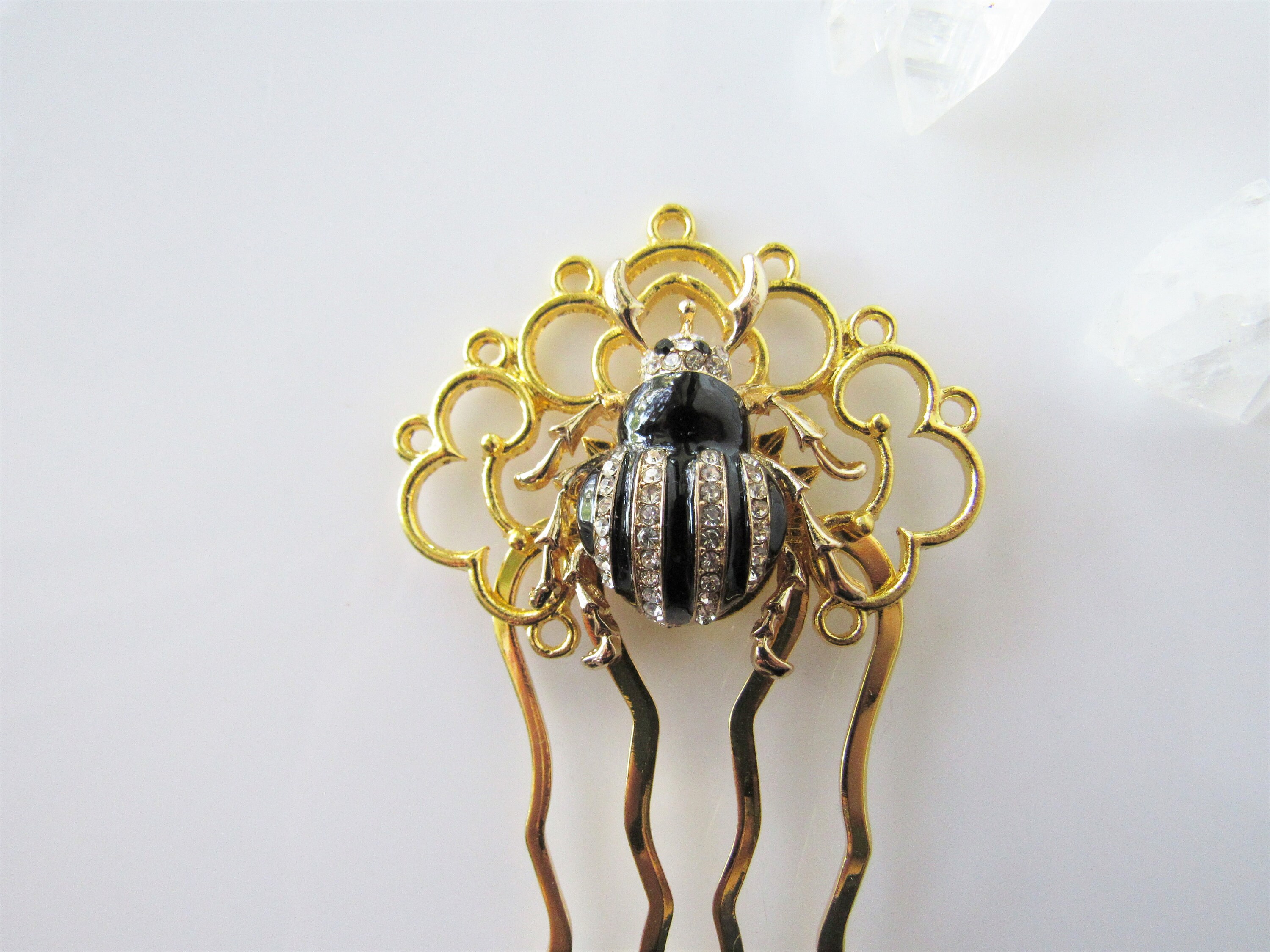 Beetle hair comb gothic wedding insect hair accessories | Etsy