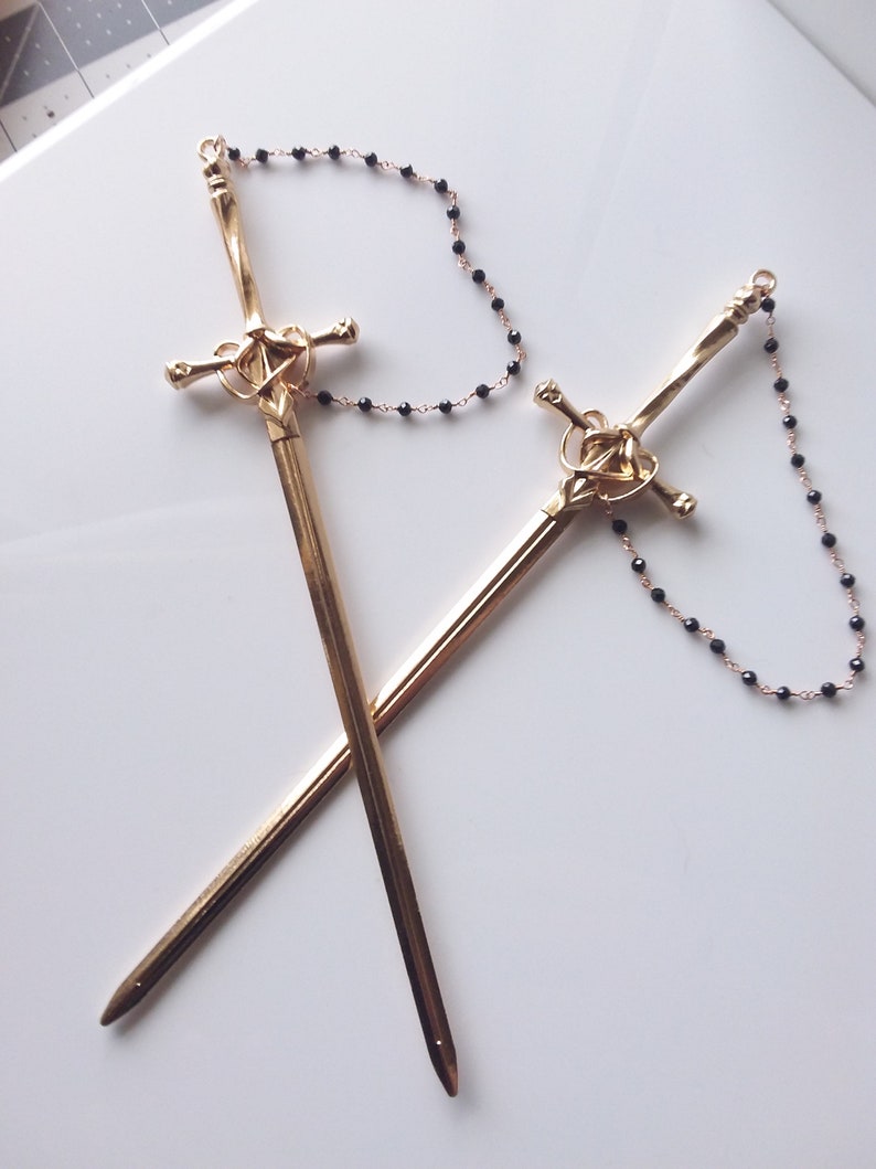 Gold Warrior Hair Pin Gothic Sword Dagger Hair Stick - Etsy