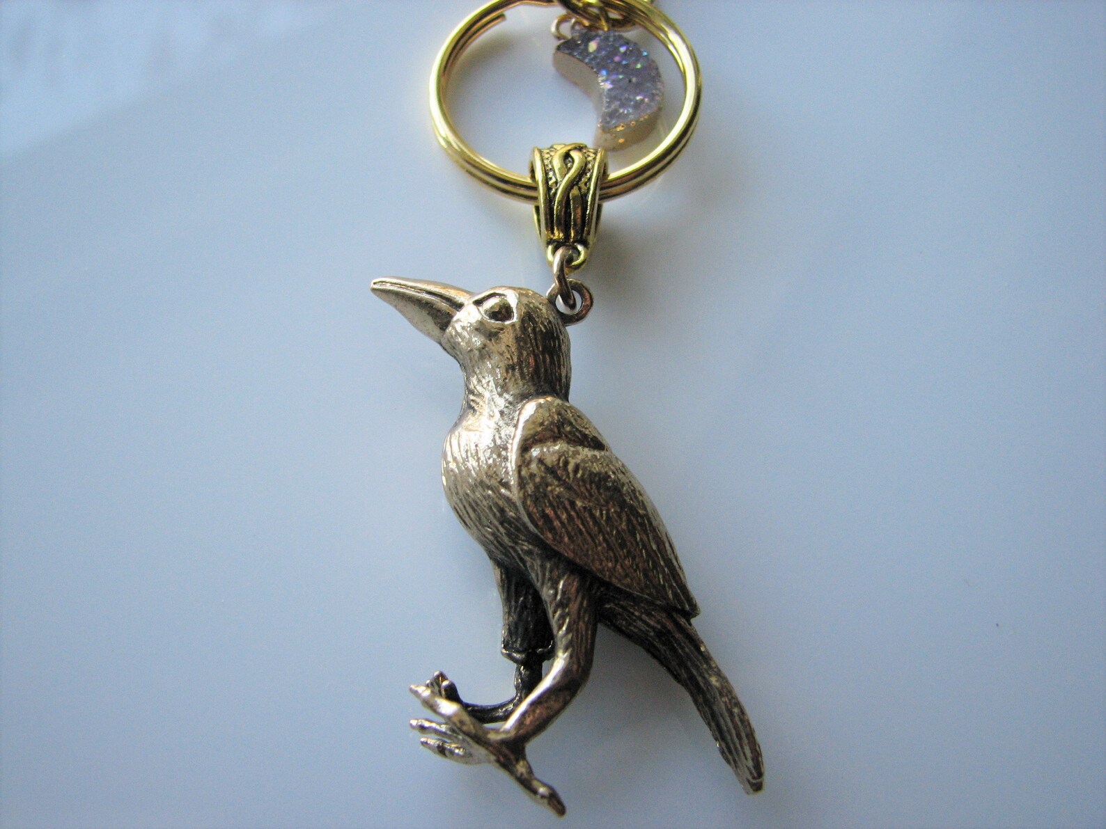 Raven Key Chain Double Sided Keyring Crow Anatomical | Etsy