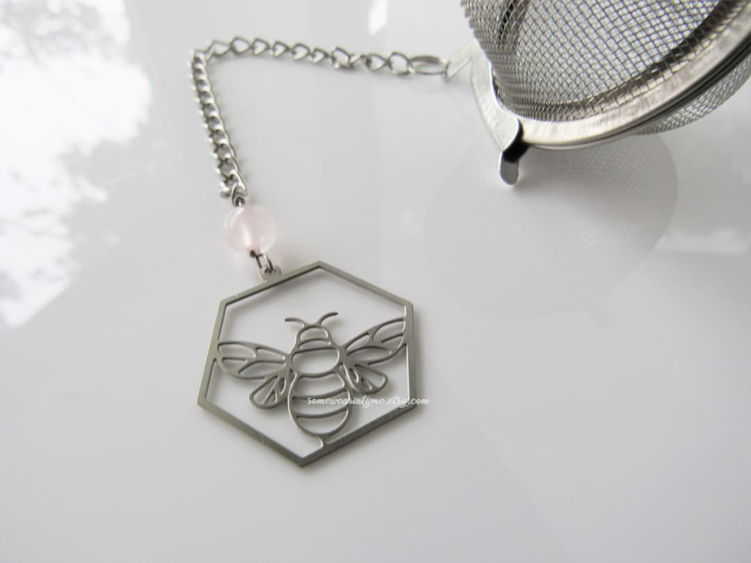 Honeycomb and Bee Tea Infuser Stainless Steel Rose Quartz - Etsy