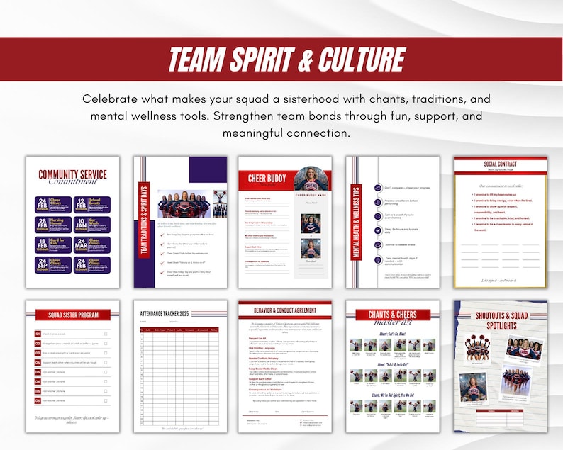 Cheerleading Welcome Packet Editable in Canva 50 Page Team Handbook ...