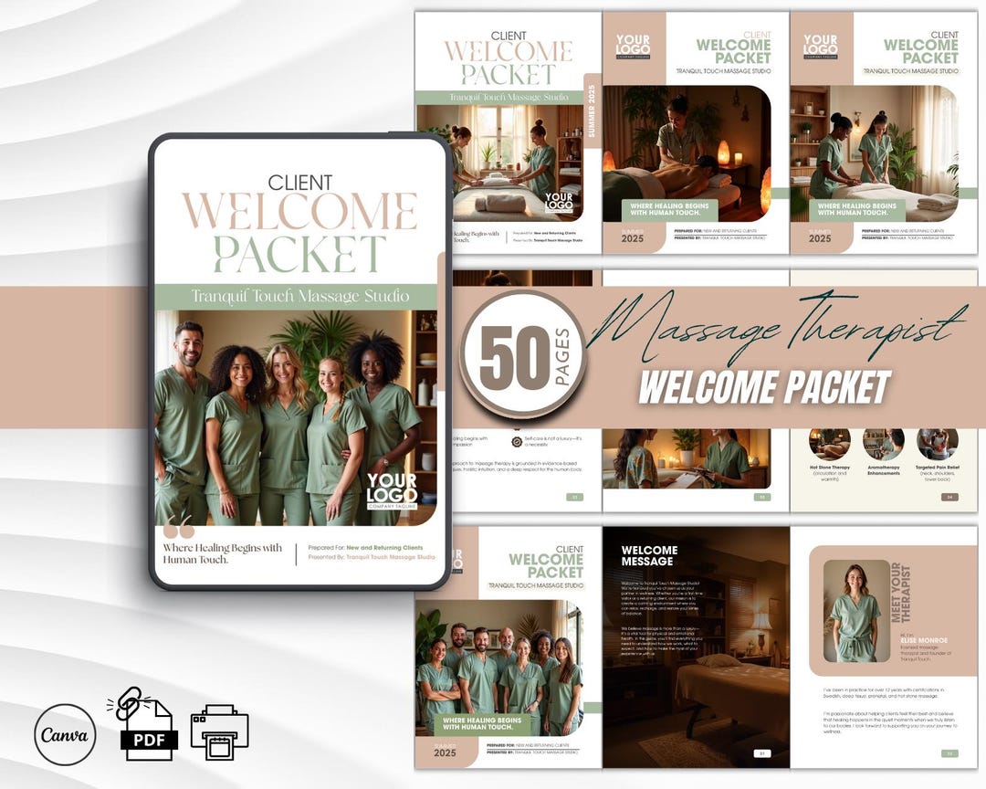 50-page Massage Therapist Welcome Guide – Includes 2 Cover Options ...