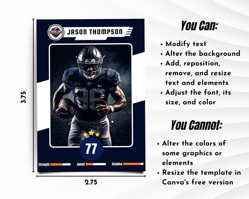 Boys Football Trading Card Template | Editable Trading Card | Canva ...