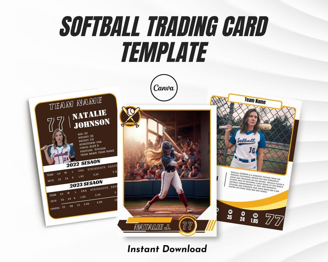 Softball Trading Card Template | Editable Sports Trading Card | Canva ...