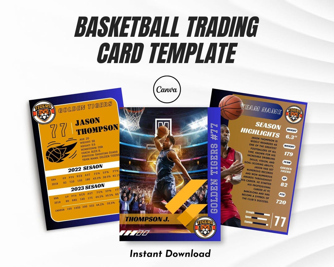 Basketball Trading Card Template | Editable Trading Card | Canva ...