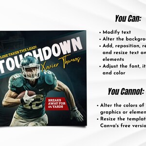 25 Boys' American Football Social Media Templates | Game Day, Player ...