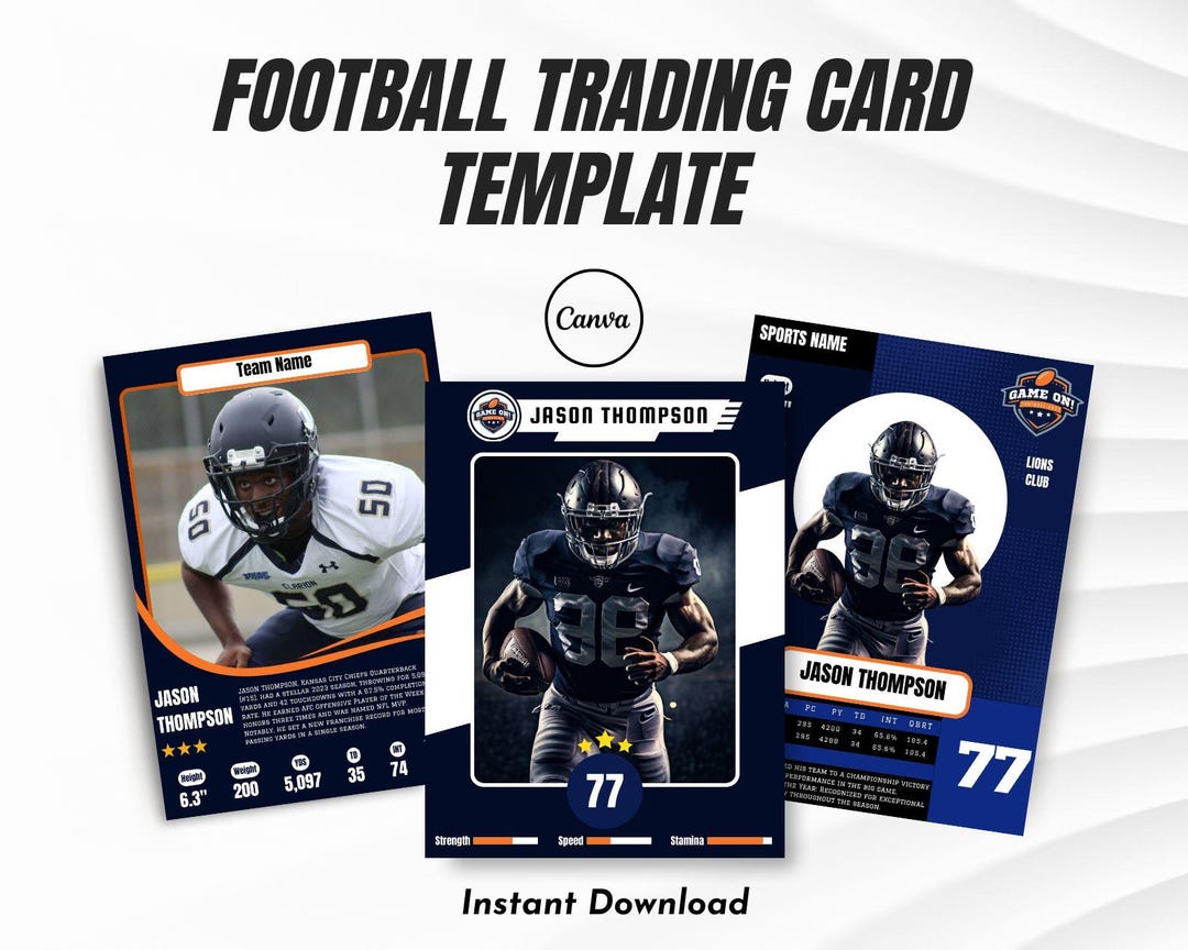Boys Football Trading Card Template | Editable Trading Card | Canva ...