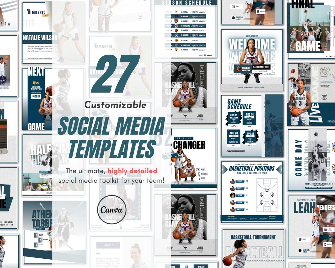27 Girls' Basketball Social Media Templates | Game Day, Player Stats ...