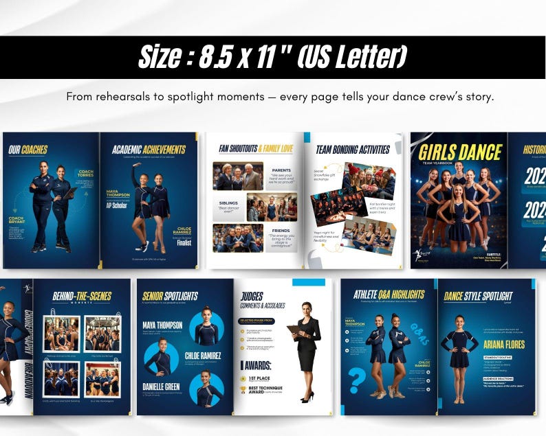 End of Season Dance Memory Book Template Editable in Canva for School ...
