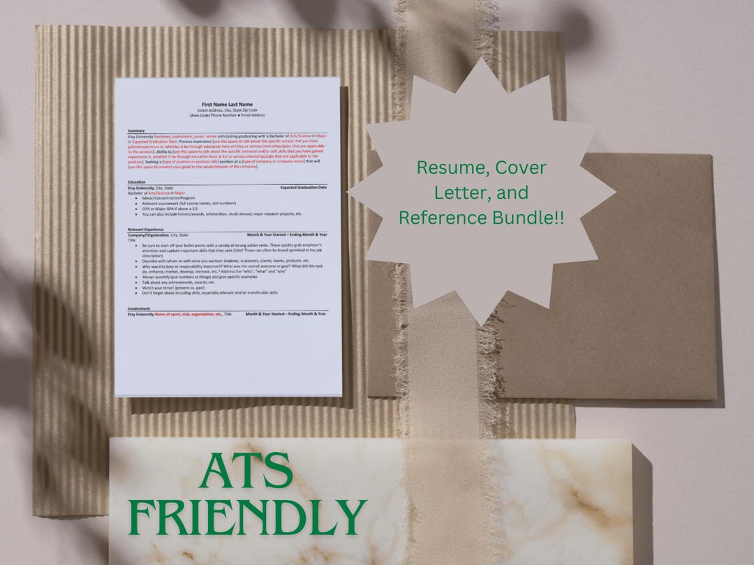 Modern Resume Template Bundle: Cover Letter & References (digital ...