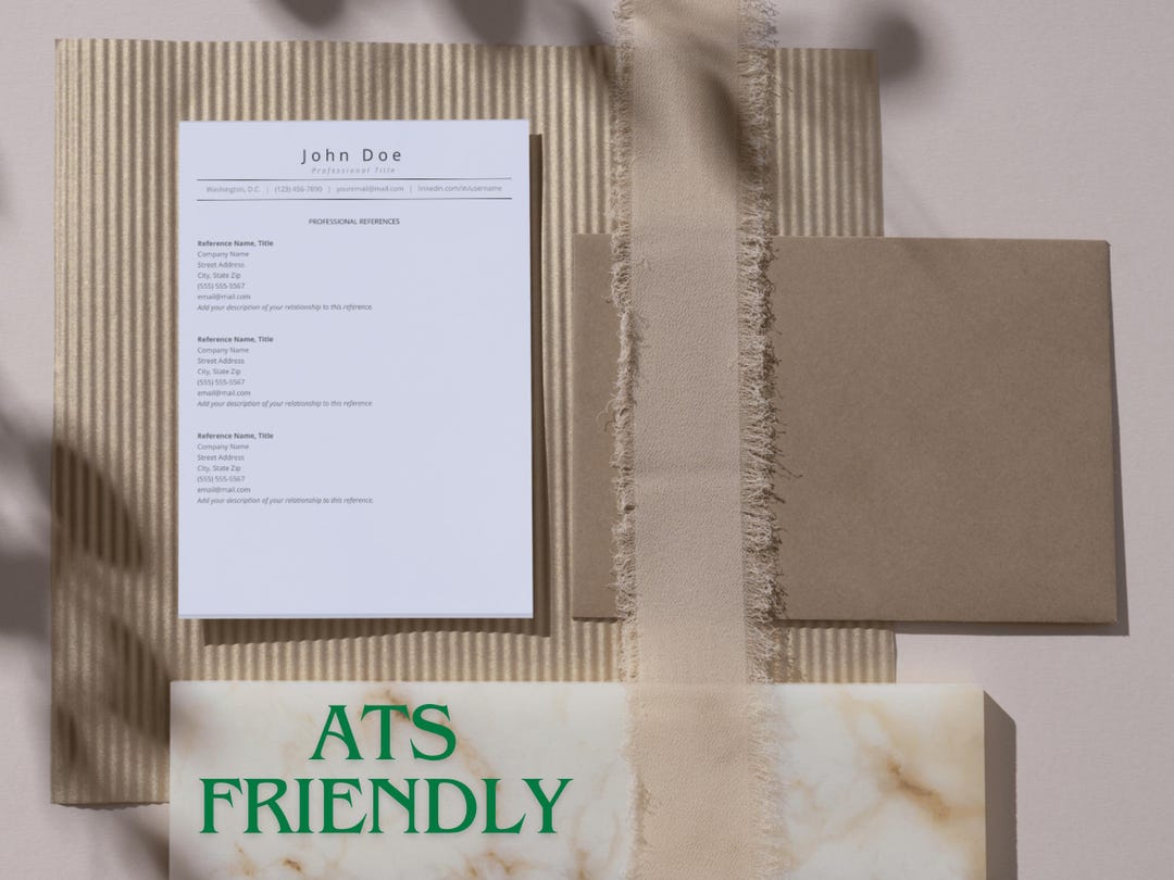 ATS Friendly Reference Paper Template: Modern Minimalist Design ...