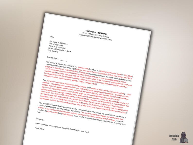 ATS Friendly Cover Letter Template for Google Docs, Word, and Apple ...