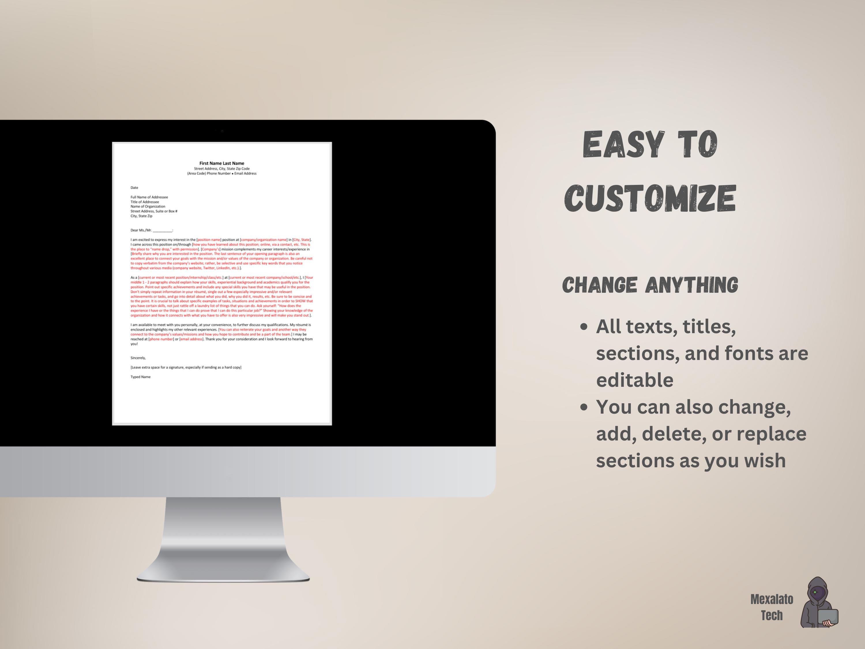 ATS Friendly Cover Letter Template for Google Docs, Word, and Apple ...
