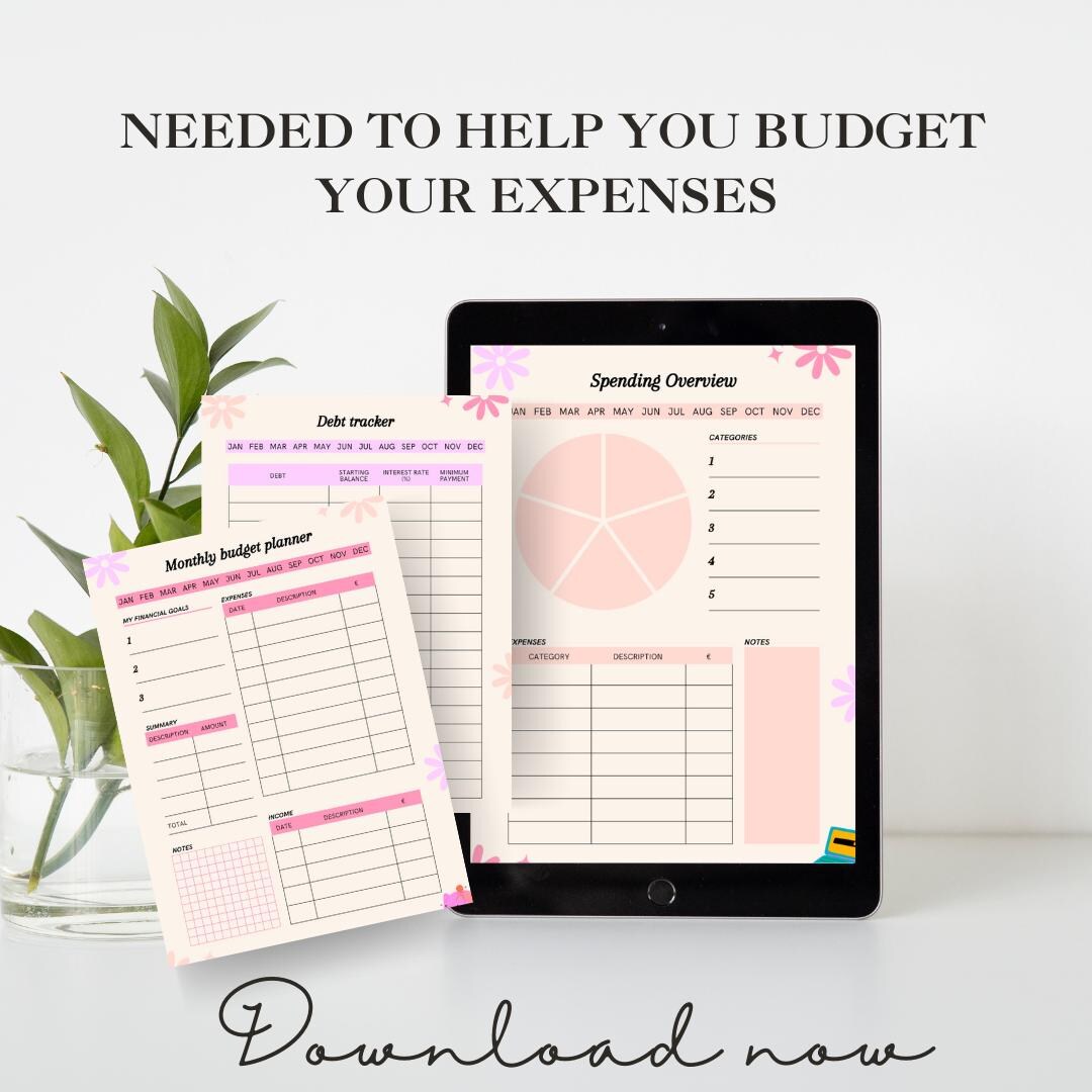 Colourful Monthly Budget Planner - Etsy