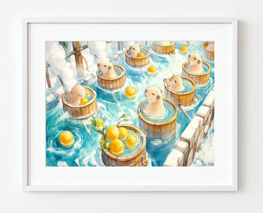 Capybara in Hot Spring - Etsy