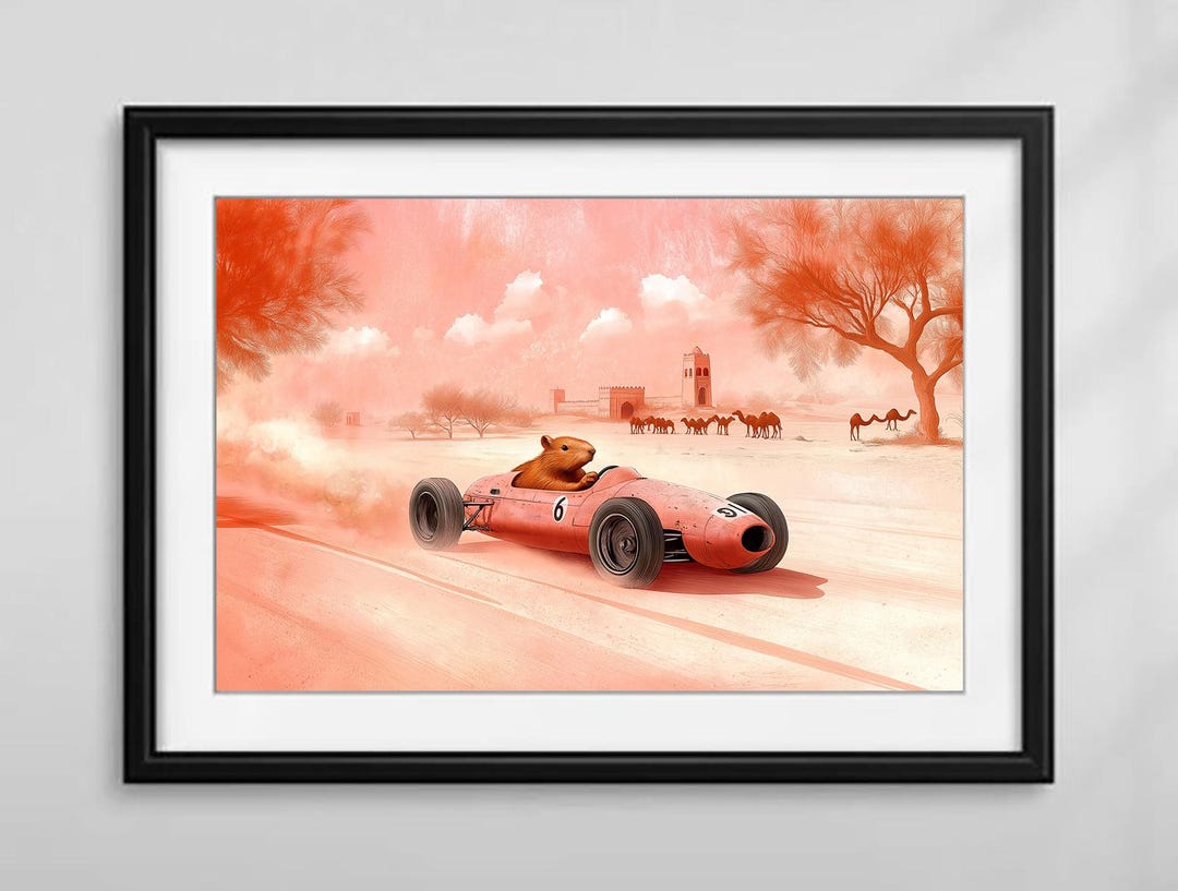 Capybara Racing Through Moroccan Desert - Etsy