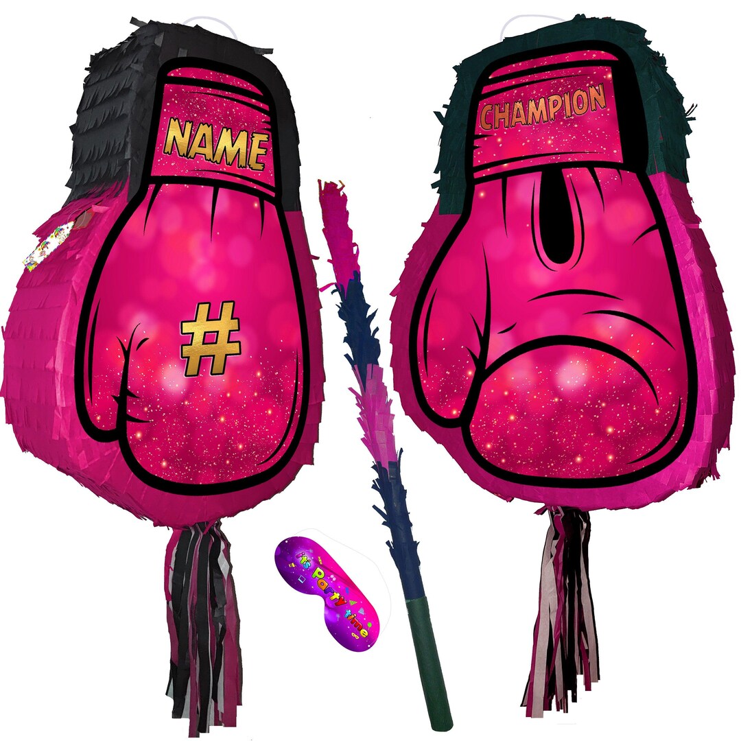 Big Pink Glove Pinata Boxing Girls Party Theme Supplies Happy Birthday ...