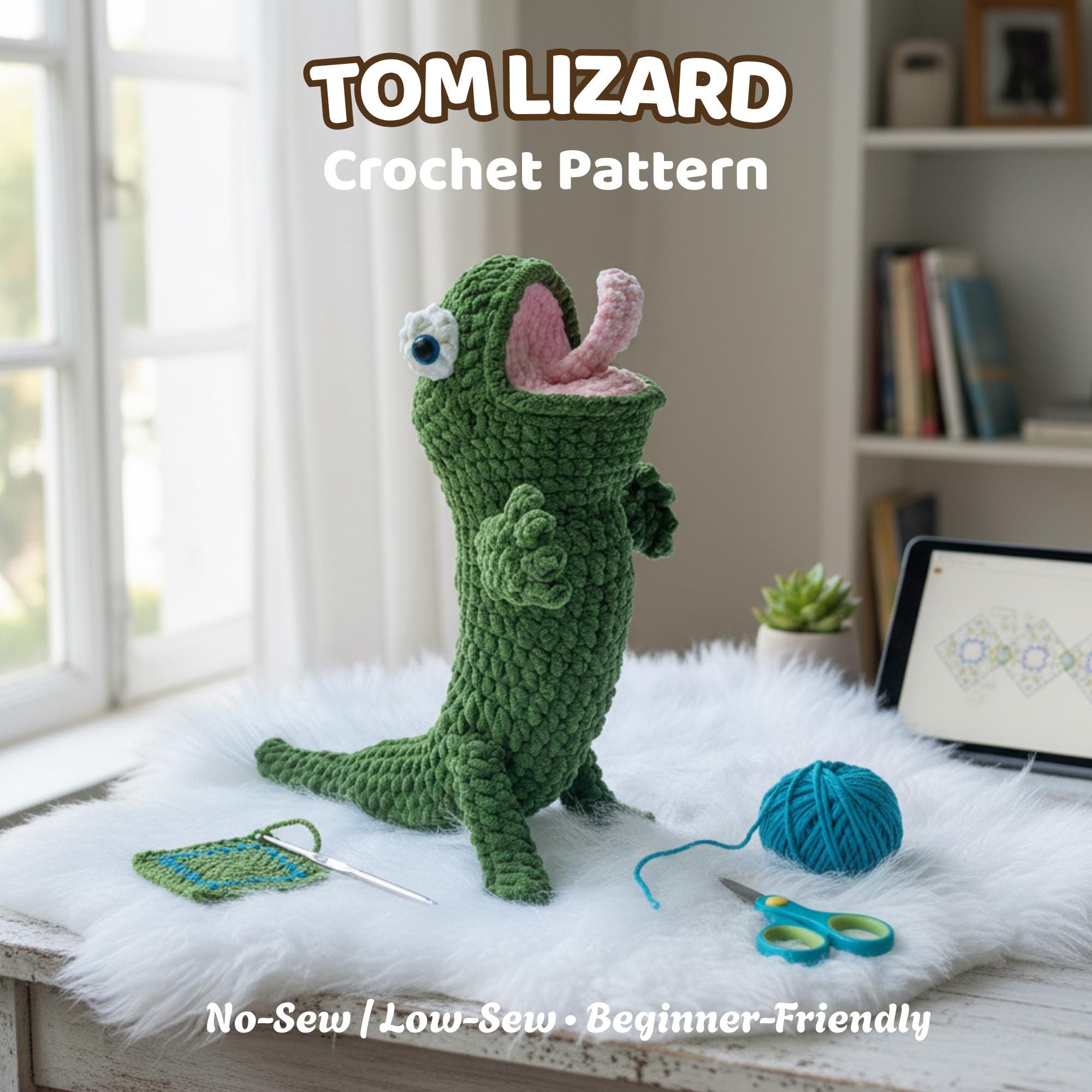 Tom Lizard Crochet Pattern, Amigurumi Toy, Beginner-friendly (digital ...