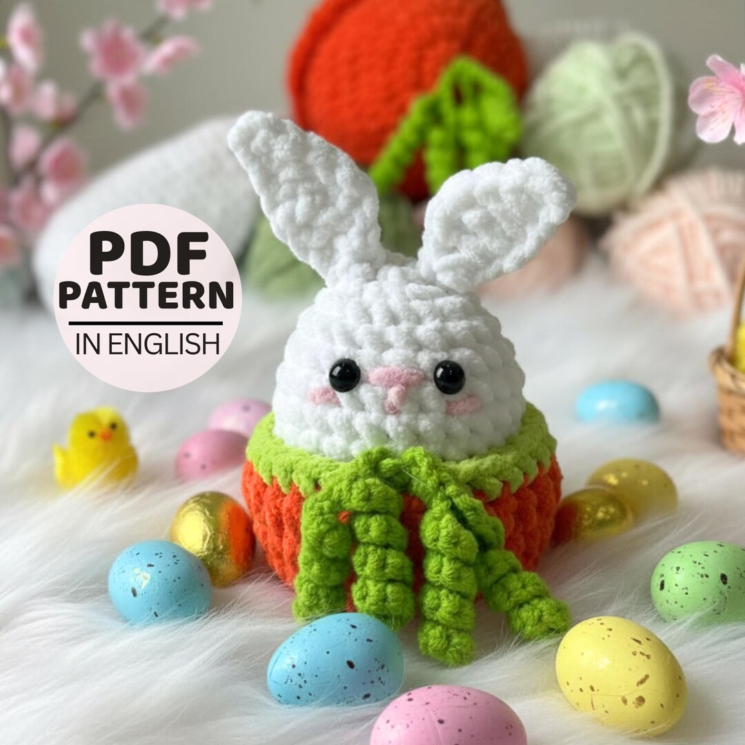 Crochet Easter Bunny Egg Pattern PDF, Amigurumi Surprise Egg Container ...