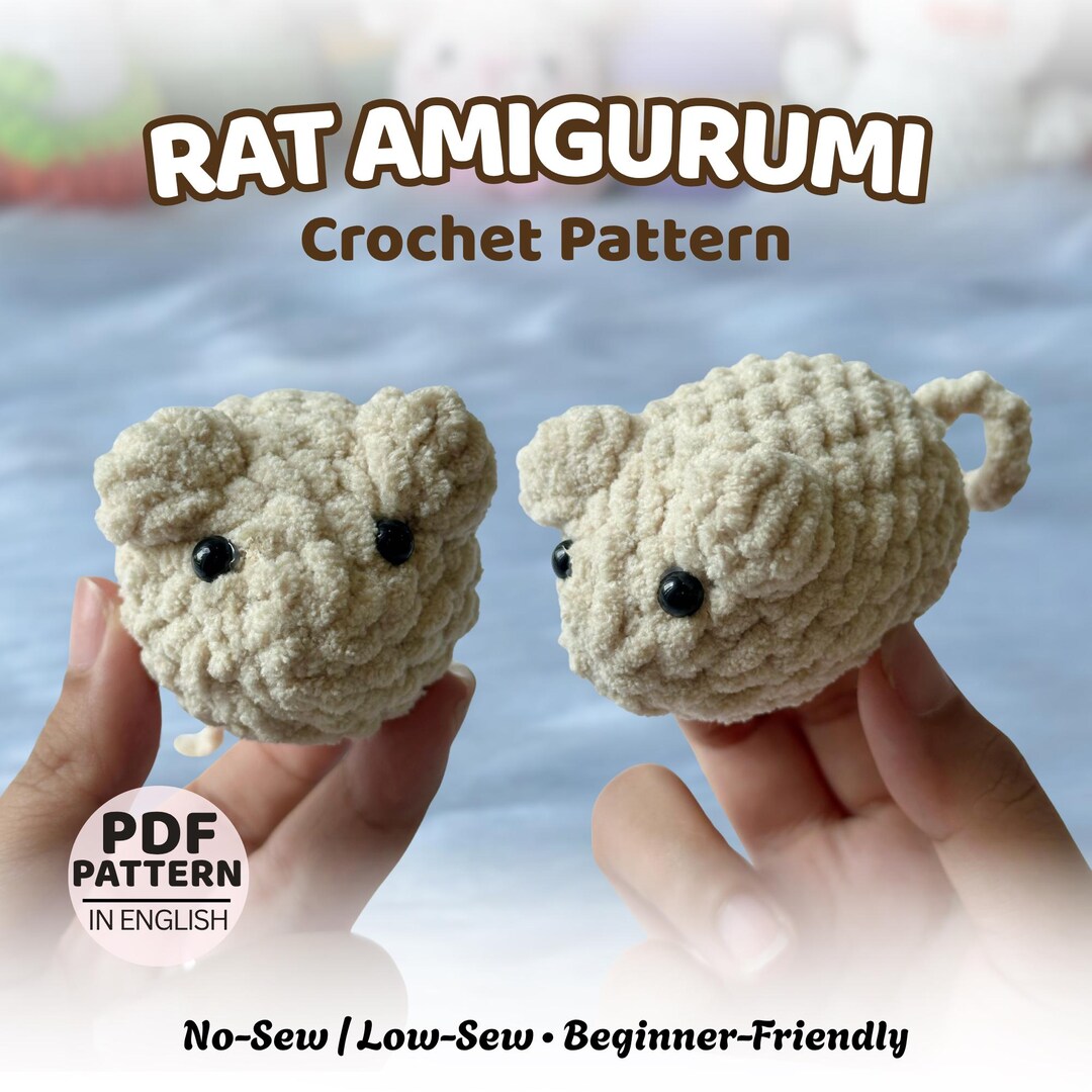 Mini Amigurumi Rat Pattern PDF, No-sew Crochet Mouse Plush Tutorial - Etsy