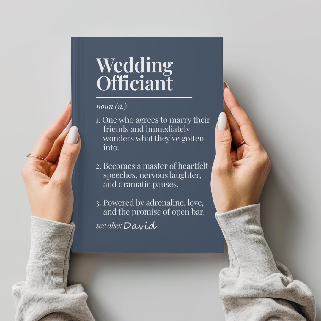 Wedding Officiant Thank You Gift Officiant Book Funny Wedding Officiant ...