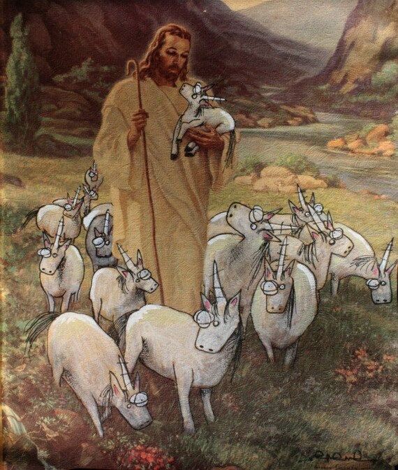 Jesus and His Fat Ass Unicorns 8.5 x 11 Print | Etsy