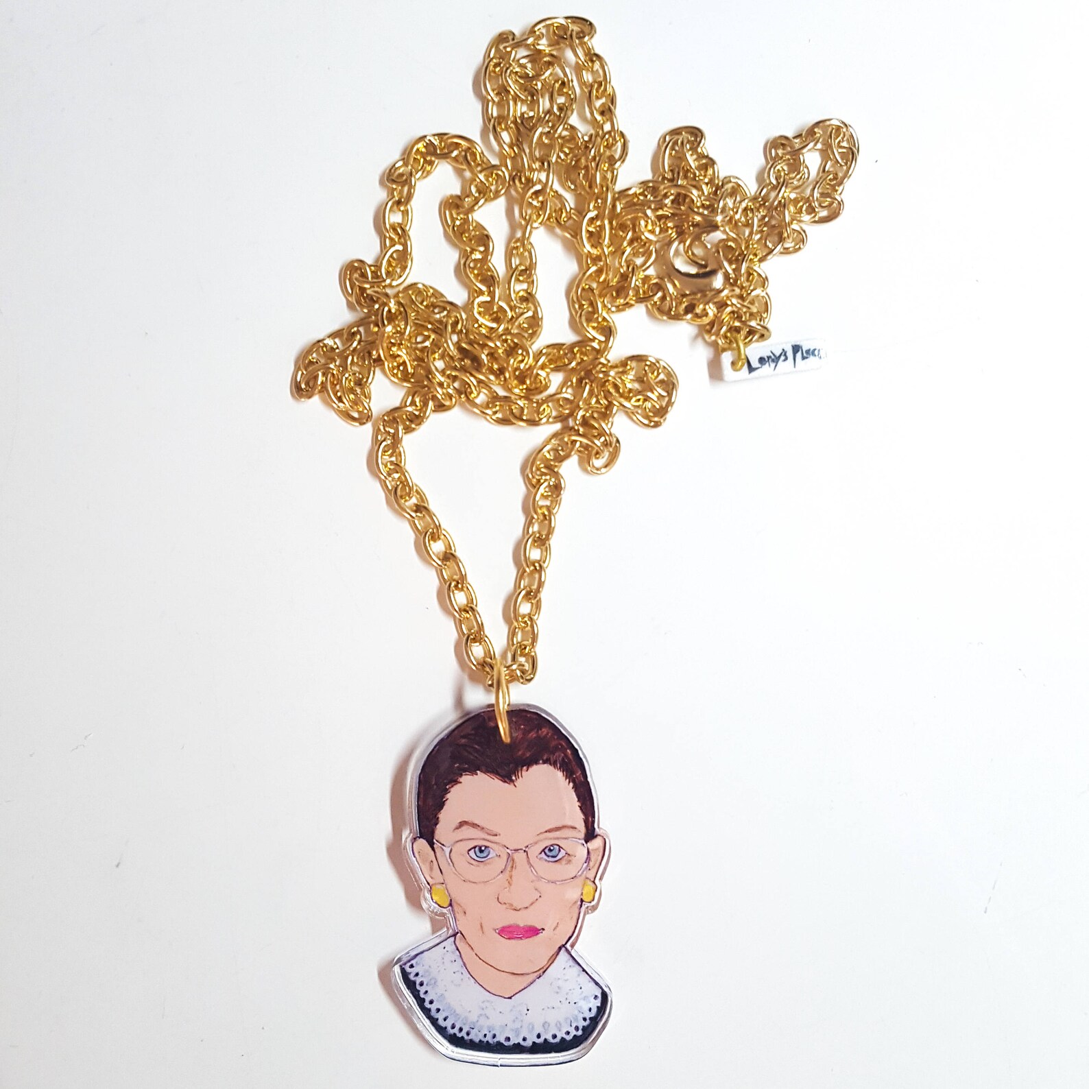 Notorious RBG Acrylic Necklace on Black or Gold Chain Ruth - Etsy