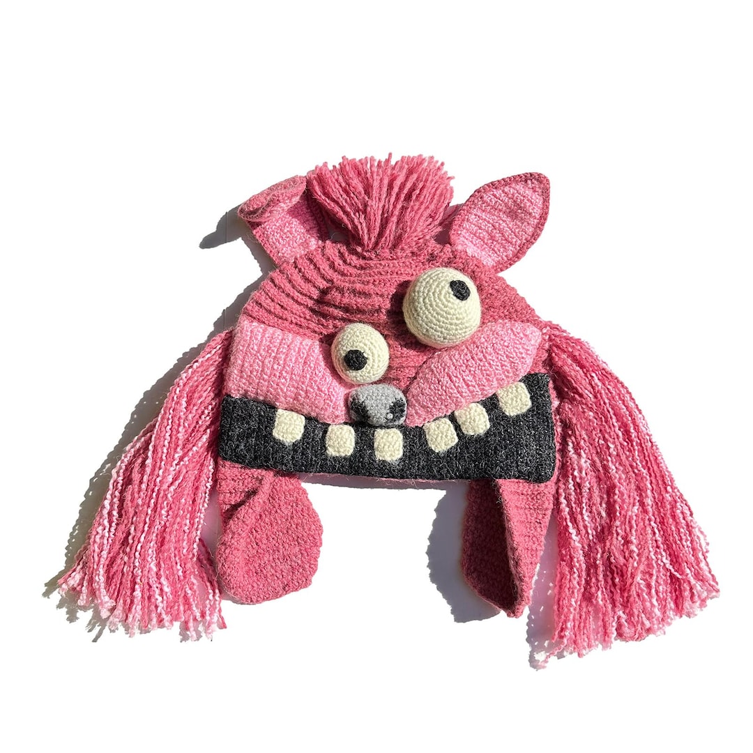Monster Knit Hat - Casual Carl! Handknit Winter Hat - Etsy
