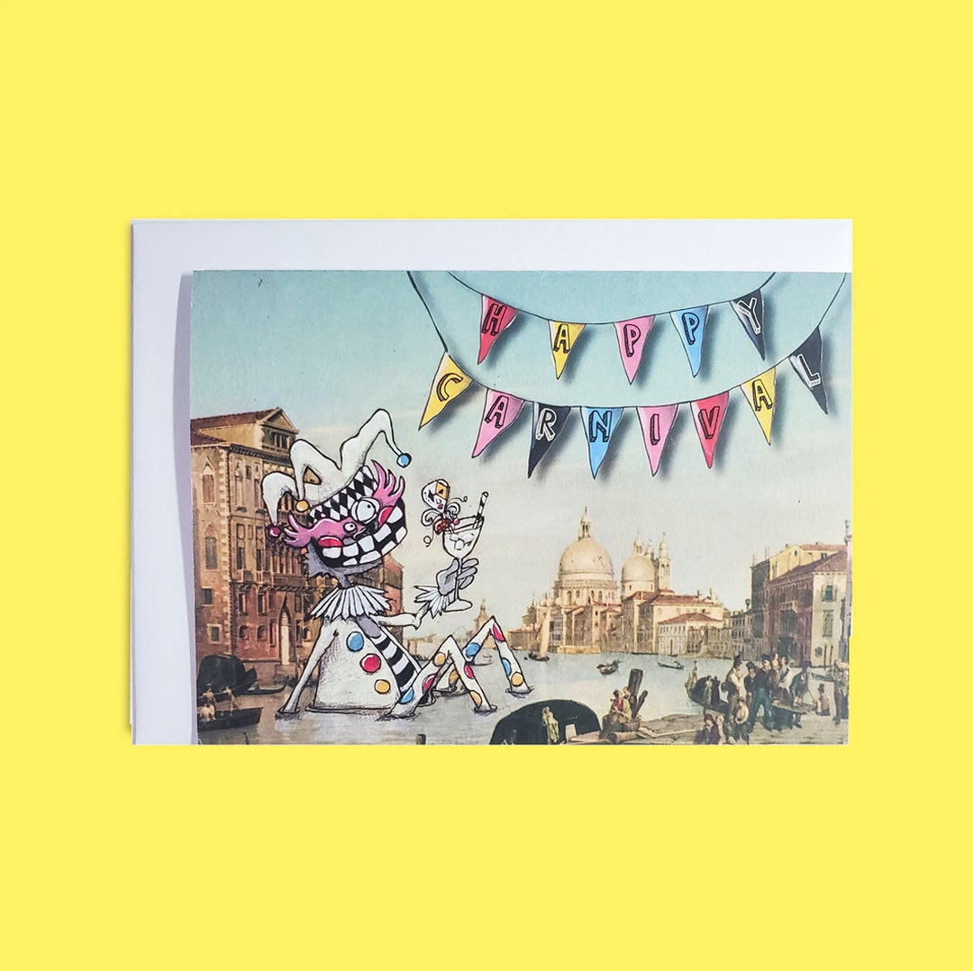 Happy Carnival Greeting Card, Mardi Gras Card, Venice Card, New Orleans ...