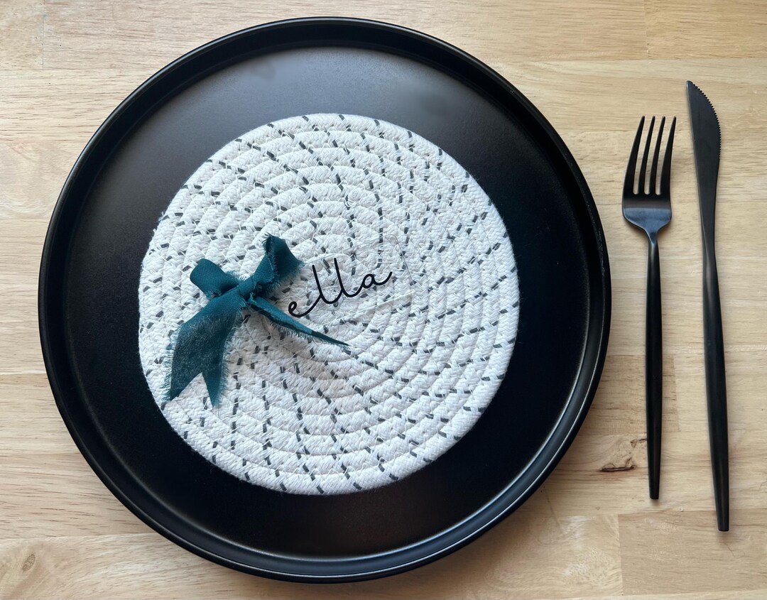 Custom Acrylic Place Settings With Bow - Parties, Dinners, Weddings - Etsy