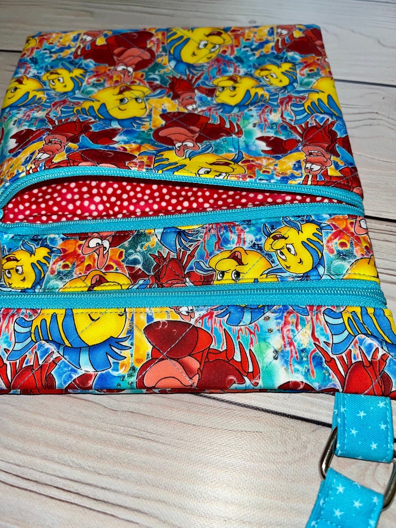 Disney Flounder Sebastian Little Mermaid Cross Body Bag Purse Custom ...