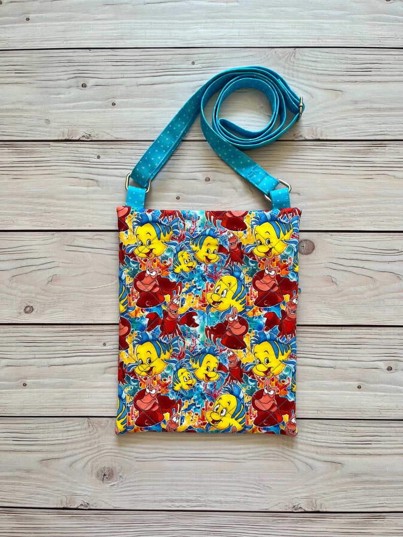 Disney Flounder Sebastian Little Mermaid Cross Body Bag Purse Custom ...