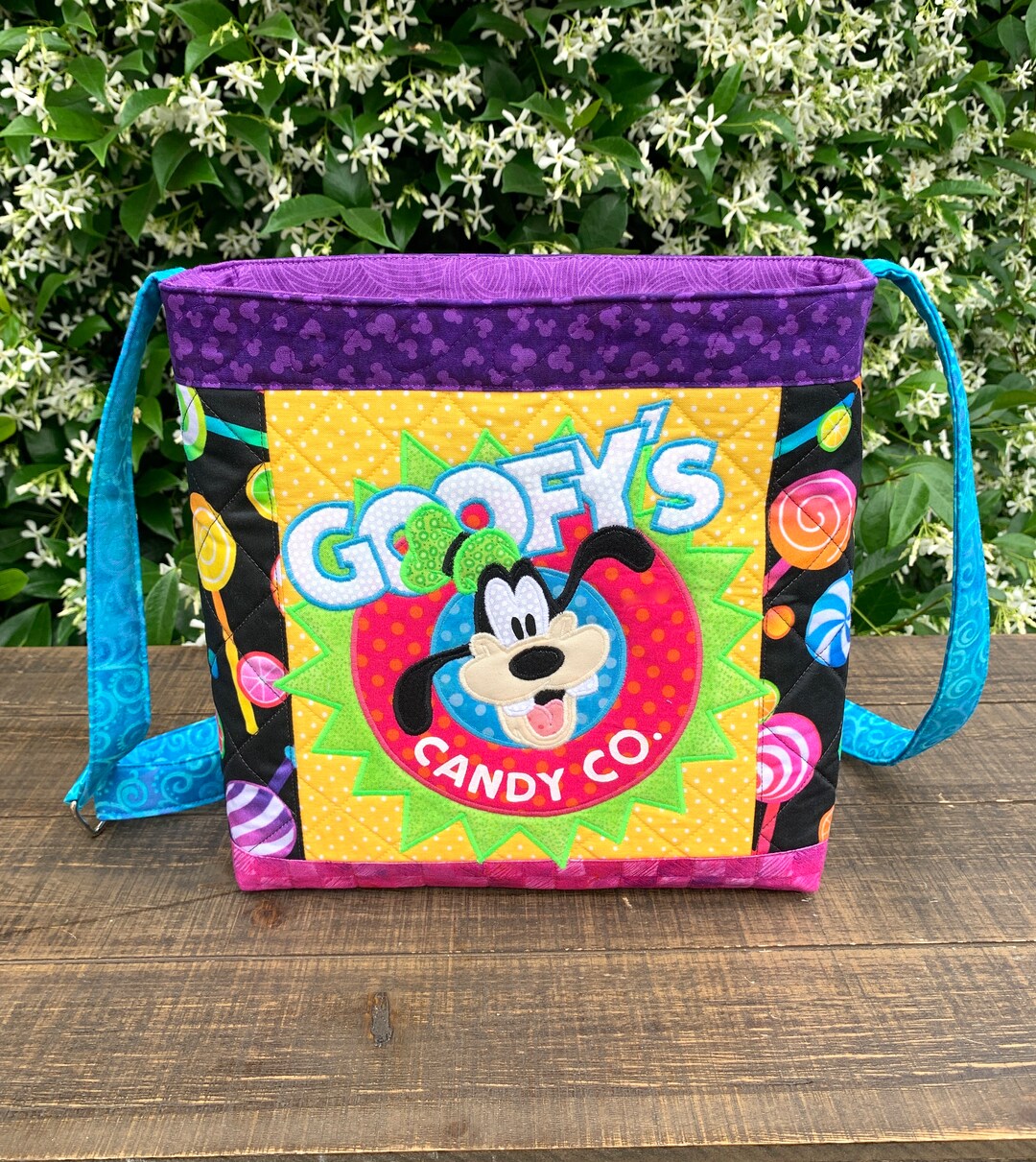Disney Goofy's Candy Company Cross Body Bag Purse Custom Applique ...