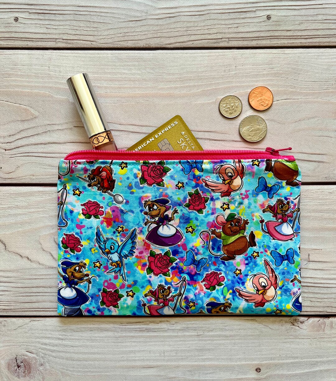 Multiple Selection Disney Tiny Zipper Pouch Dogs Stitch Minnie Mickey ...
