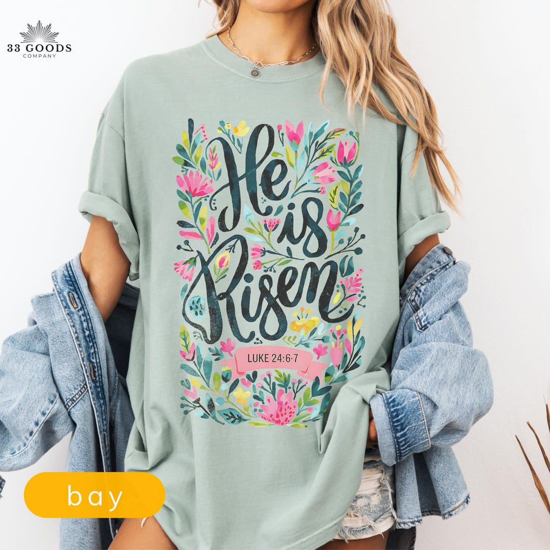 Floral Easter Tshirt Jesus Easter Shirt for Women Easter Gift Christian ...