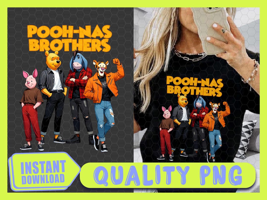 Cartoon Characters Pooh-nas Brothers Png, 20 Years Album Tour Png ...