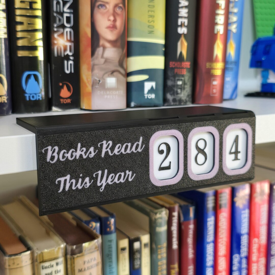 Tome Tally: 3D Printed Shelf Counter for Books Read This Year - Etsy