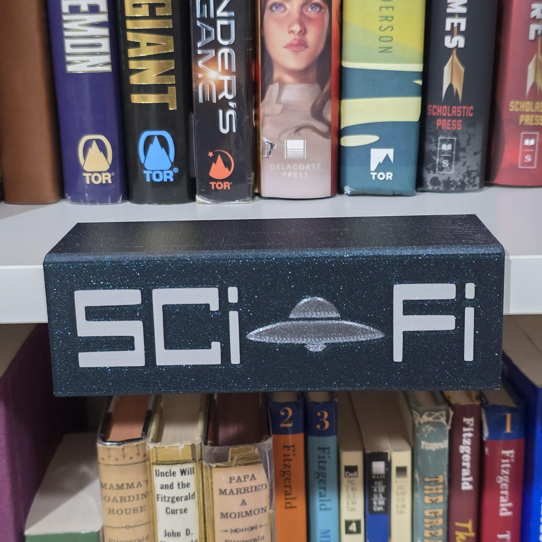 Journey Into Sci-fi: 3D Printed Shelf Label and Book Nook Sign (with ...