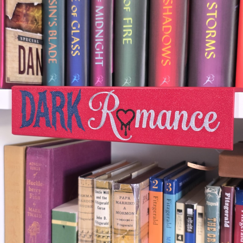 Journey Into Dark Romance | 3D Printed Bookshelf Sign | Booktok Spicy ...