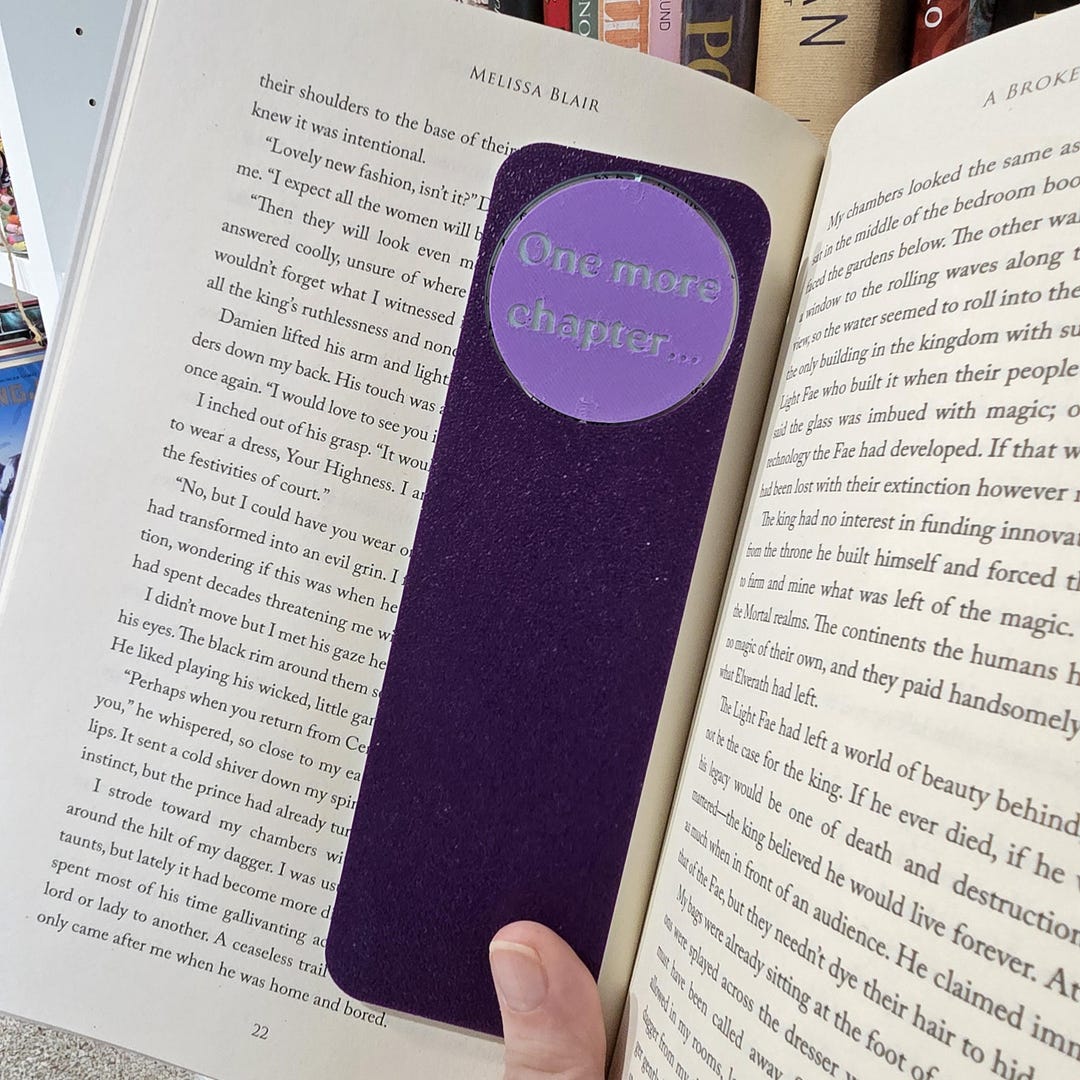 3D Printed Spinning Fidget Bookmark - One More Chapter Time for Sleep ...
