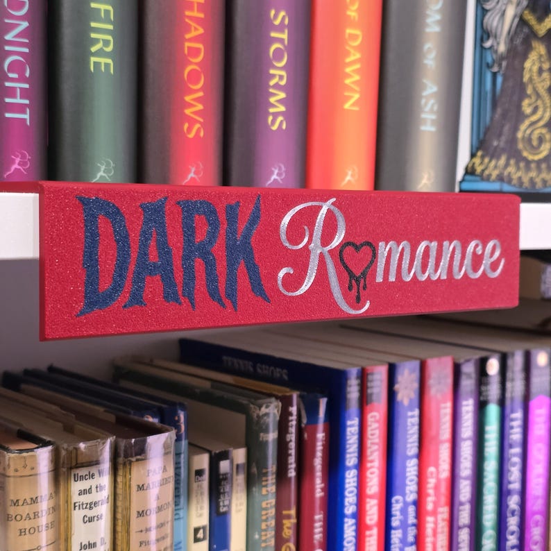 Journey Into Dark Romance | 3D Printed Bookshelf Sign | Booktok Spicy ...