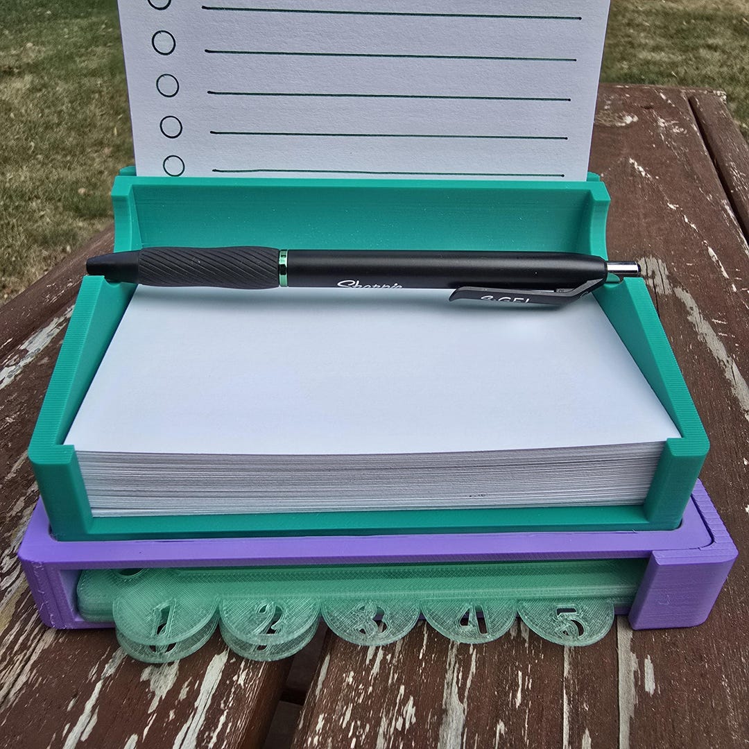 Horizontal Stencilstack Caddy, 3D Printed Index Card Holder/organizer ...