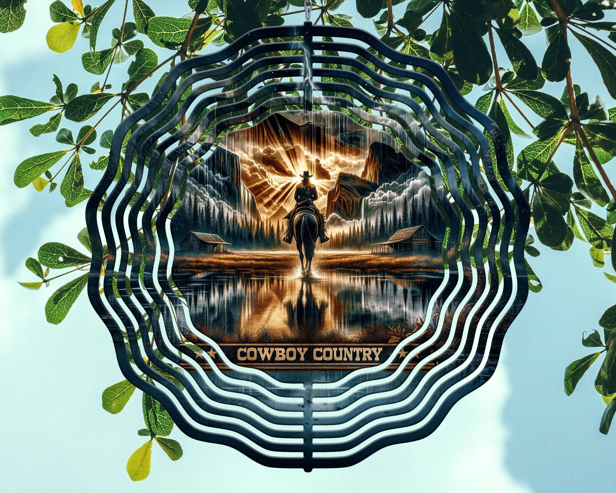 Cowboy Wind Spinner PNG, Country Sublimation Wind Spinner Designs ...