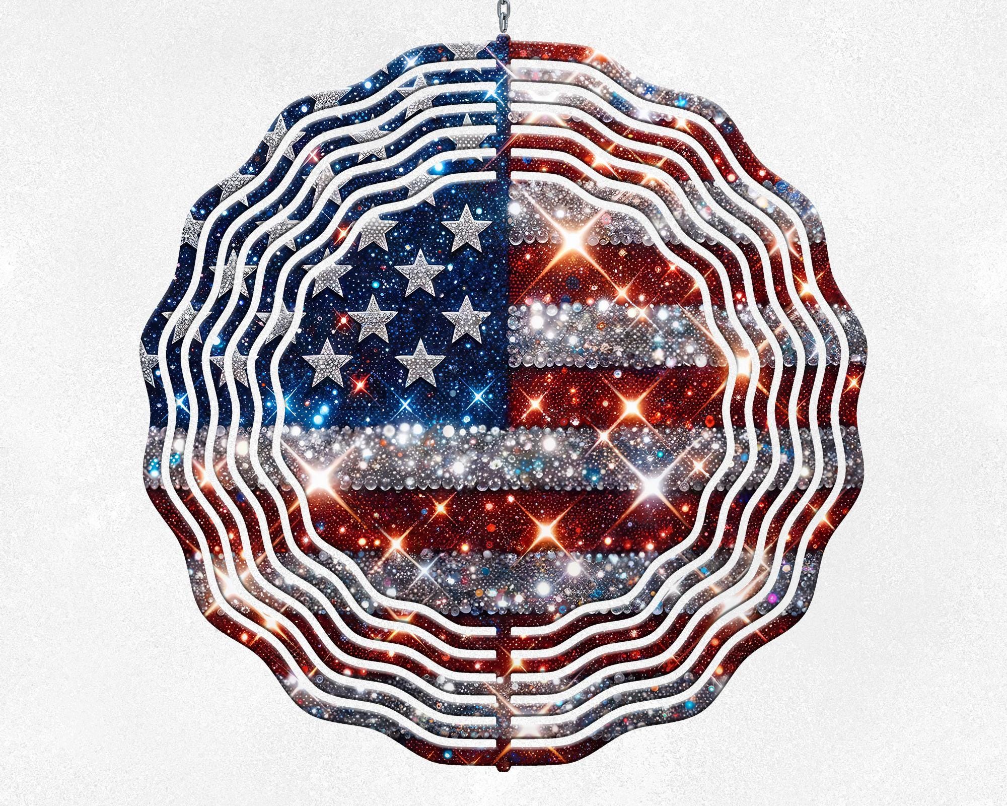 American Flag Wind Spinner PNG, 4th of July Sublimation Wind Spinner ...